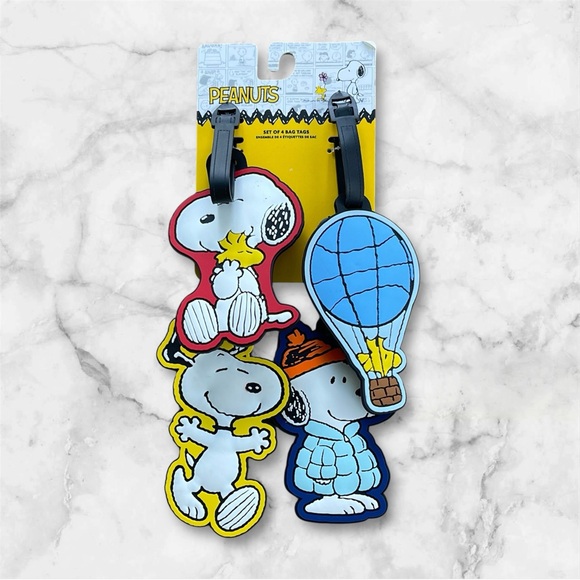 Peanuts | Accessories | Peanuts Snoopy And Woodstock Set4 Luggage Tags ...